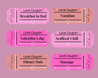 EDITABLE Love Coupon, Valentine's Day Gift, Customizable Printable ...