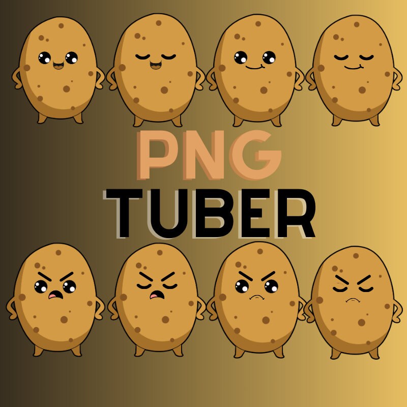 Po the Potato Pngtuber Chibi Cute Kawaii Twitch Youtube Streaming Ready ...