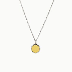 Two-tone Coin Pendant Necklace: Mixed Metal Medallion - Etsy