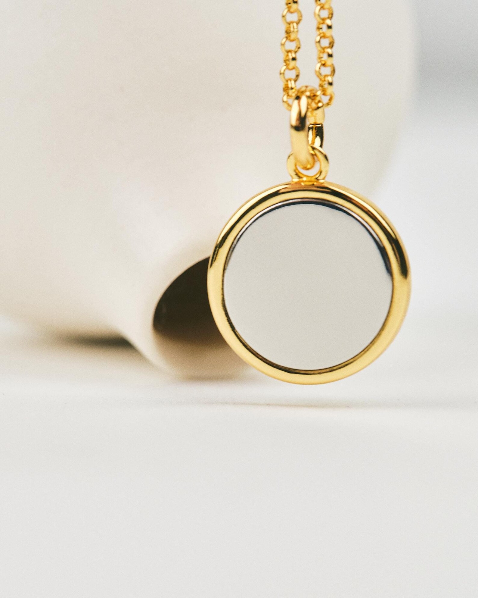 Two-tone Coin Pendant Necklace: Mixed Metal Medallion - Etsy
