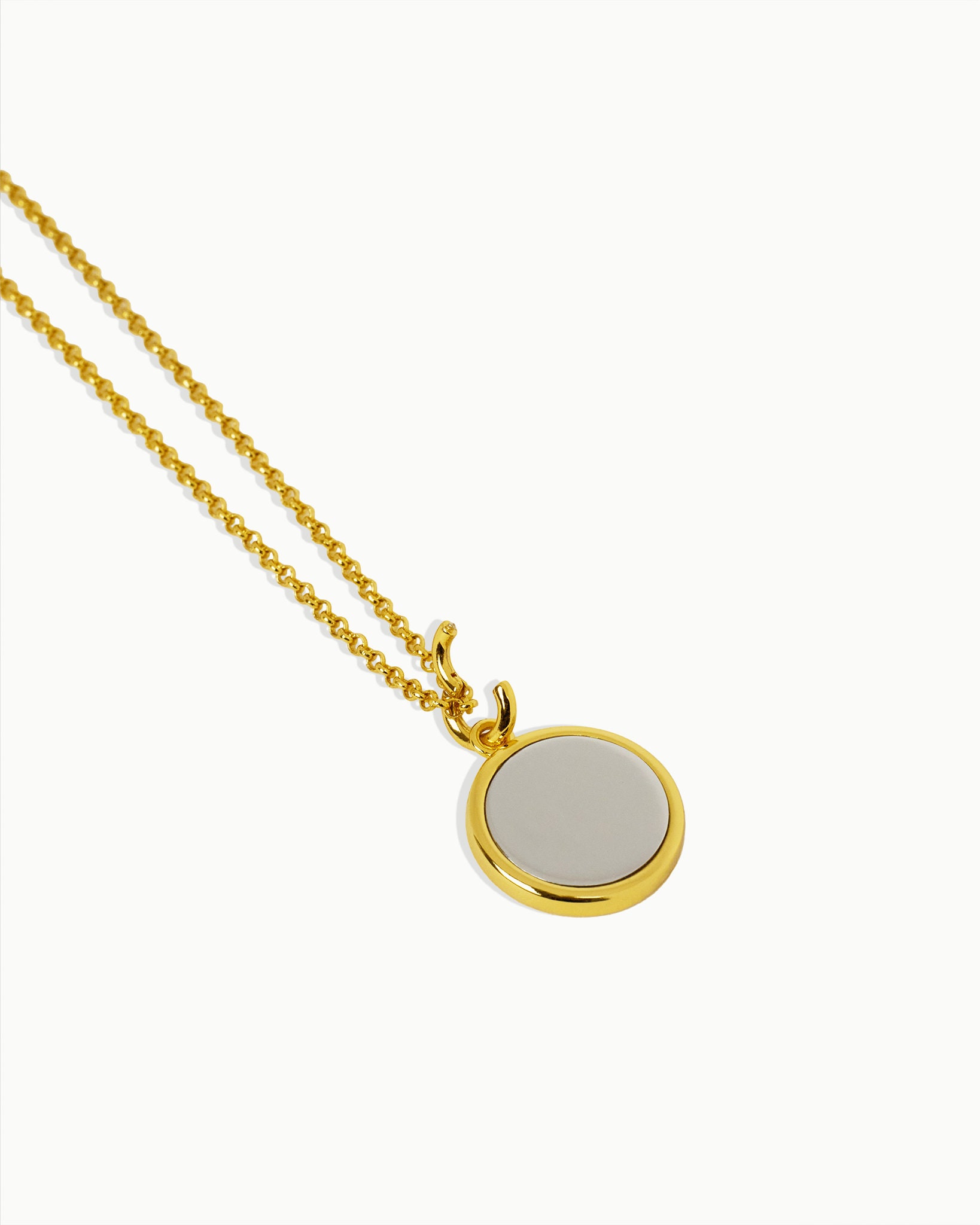 Two-tone Coin Pendant Necklace: Mixed Metal Medallion - Etsy
