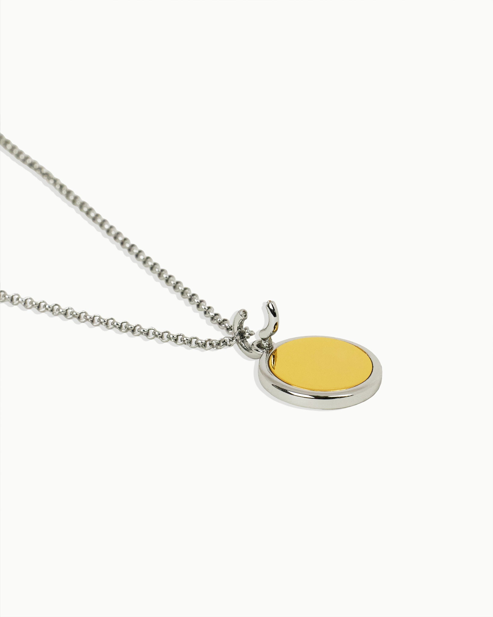 Two-tone Coin Pendant Necklace: Mixed Metal Medallion - Etsy