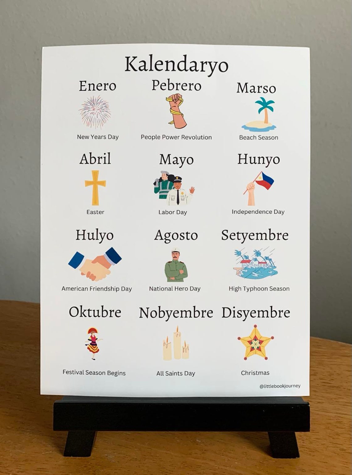 Filipino Months of the Year Calendar tagalog for Children, Adults ...