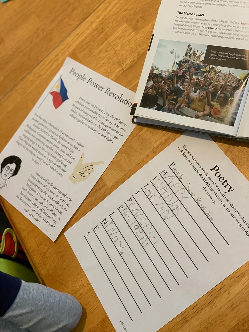 Philippine History: People Power Revolution Study for Children - Etsy