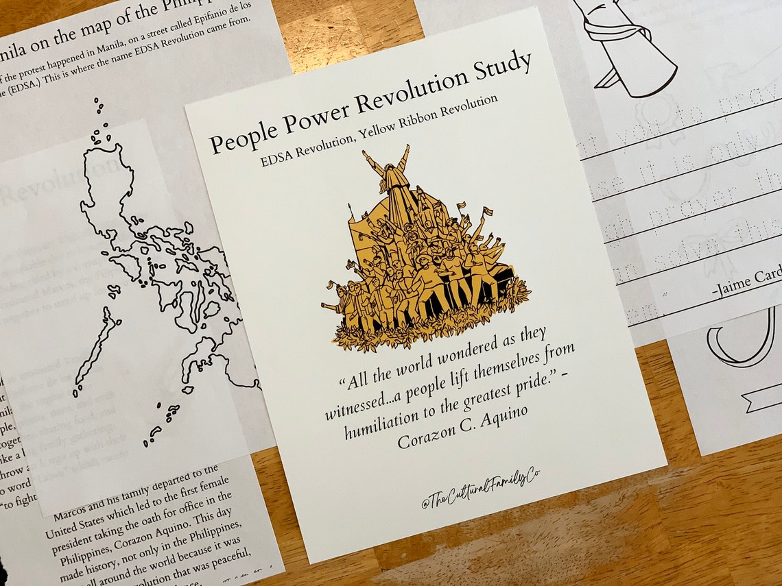 Philippine History: People Power Revolution Study for Children - Etsy