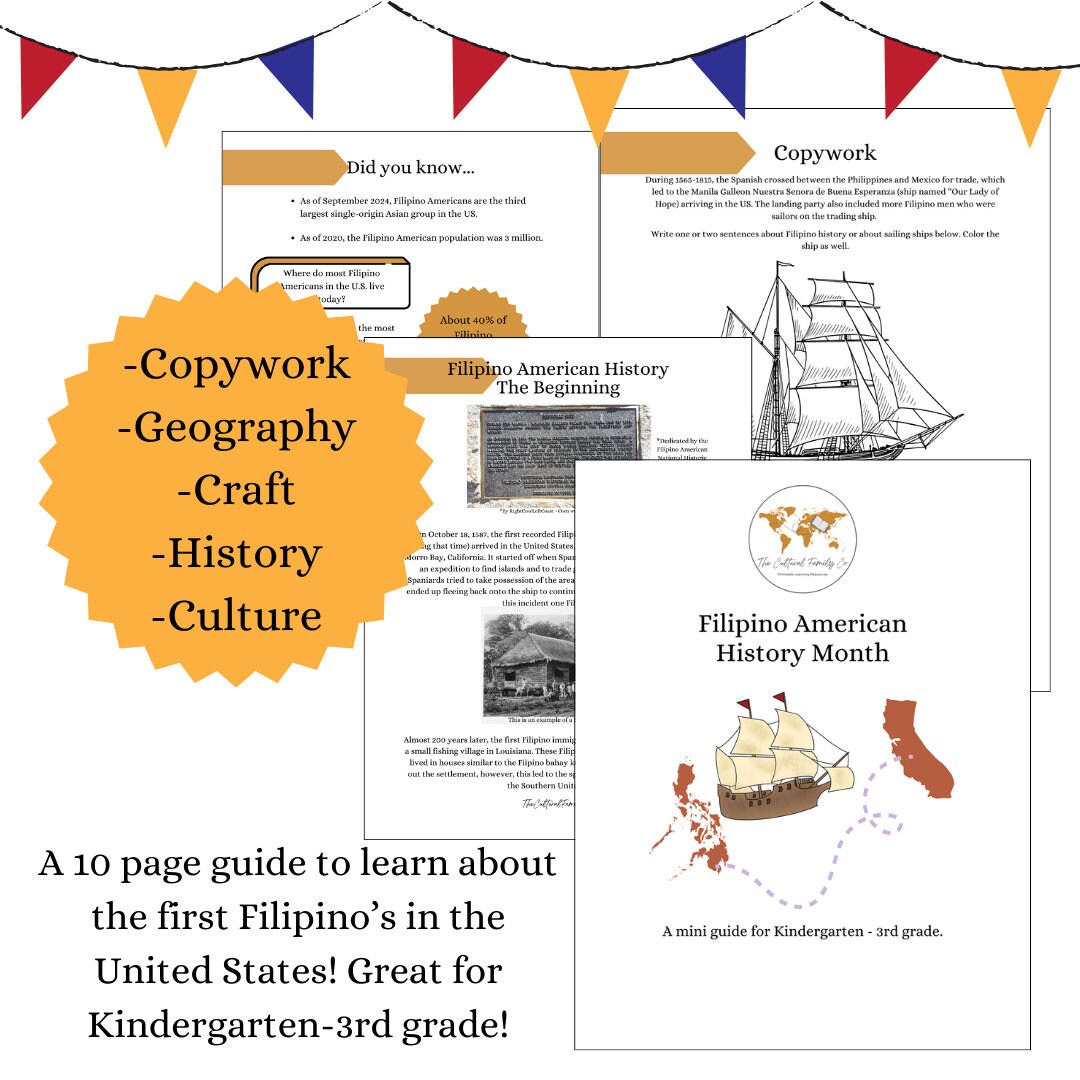 Filipino American History Month: Guide for Kindergarten - 3rd Grade ...