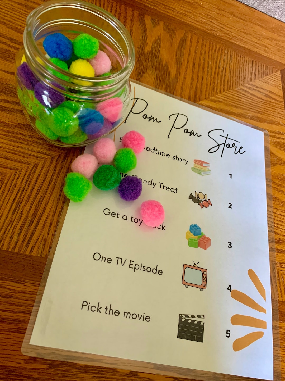 Pompom Jar Reward System for Children, Guide and Editable Template. - Etsy