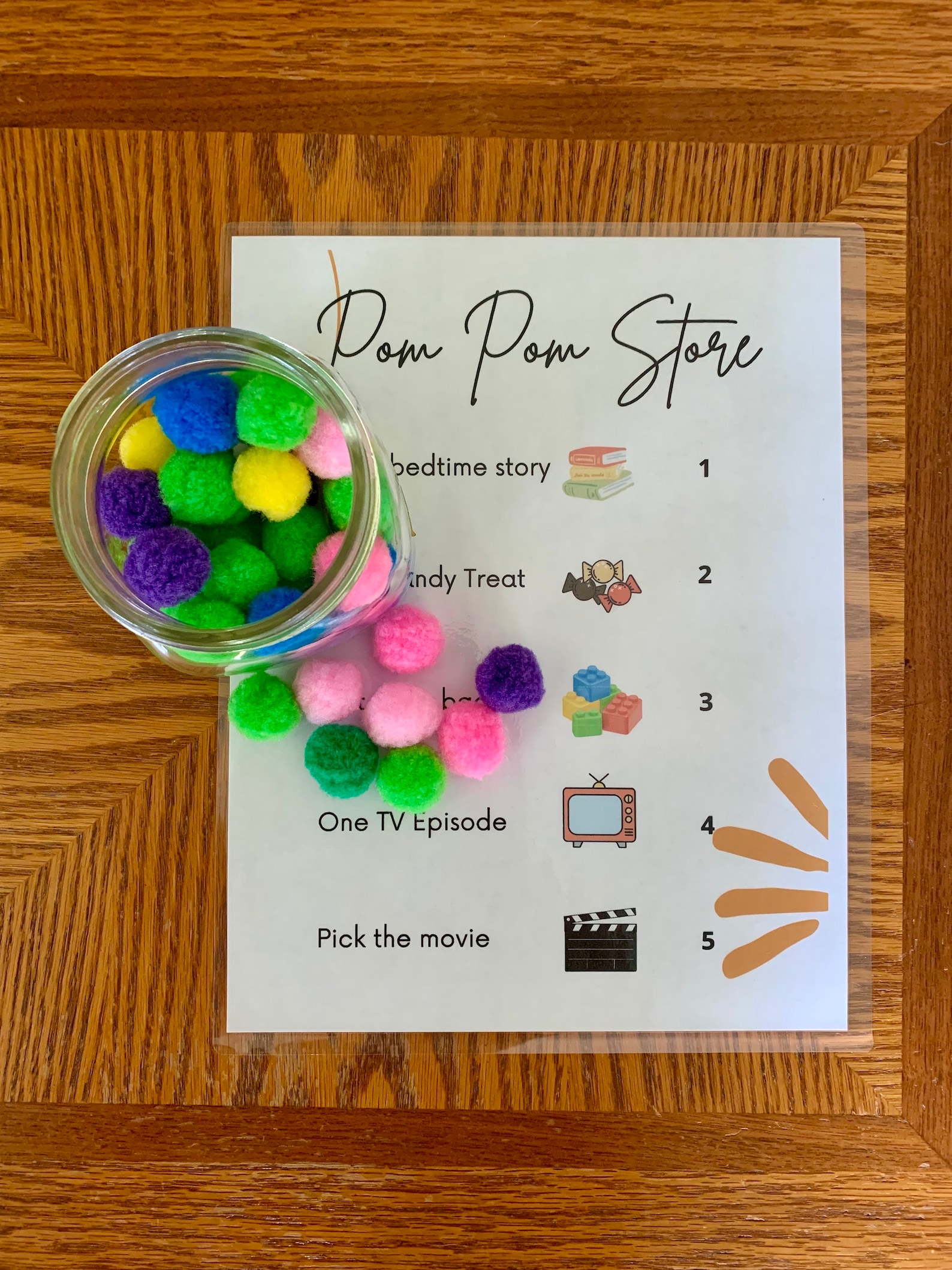 Pompom Jar Reward System for Children, Guide and Editable Template. - Etsy