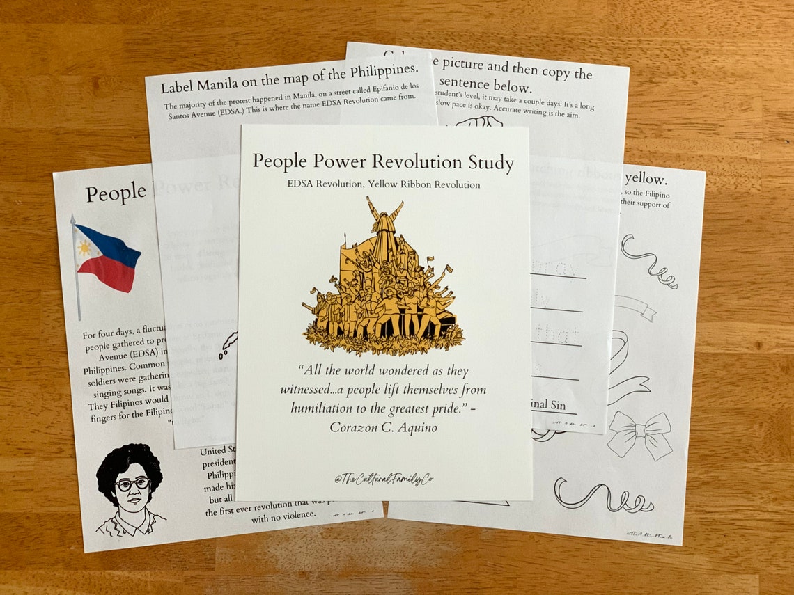 Philippine History: People Power Revolution Study for Children - Etsy