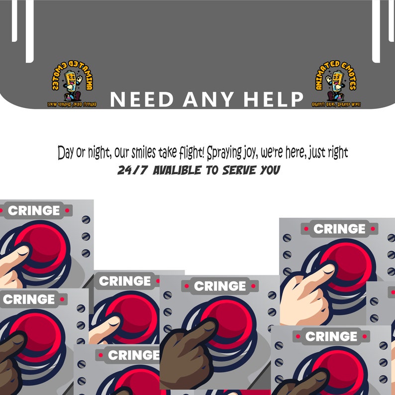 Animated Cringe Button Emote - Animated + Static Versions for Twitch ...