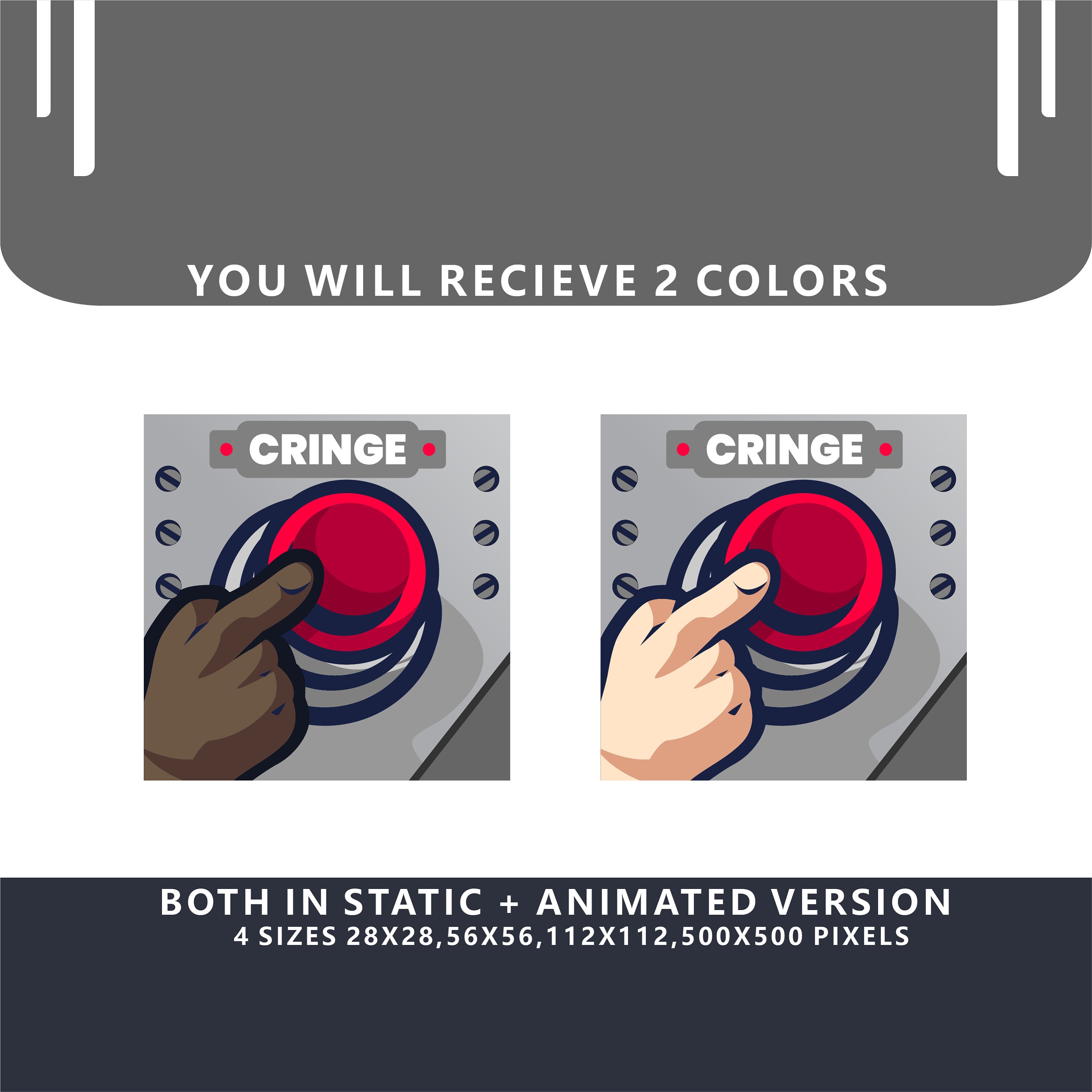 Animated Cringe Button Emote - Animated + Static Versions for Twitch ...