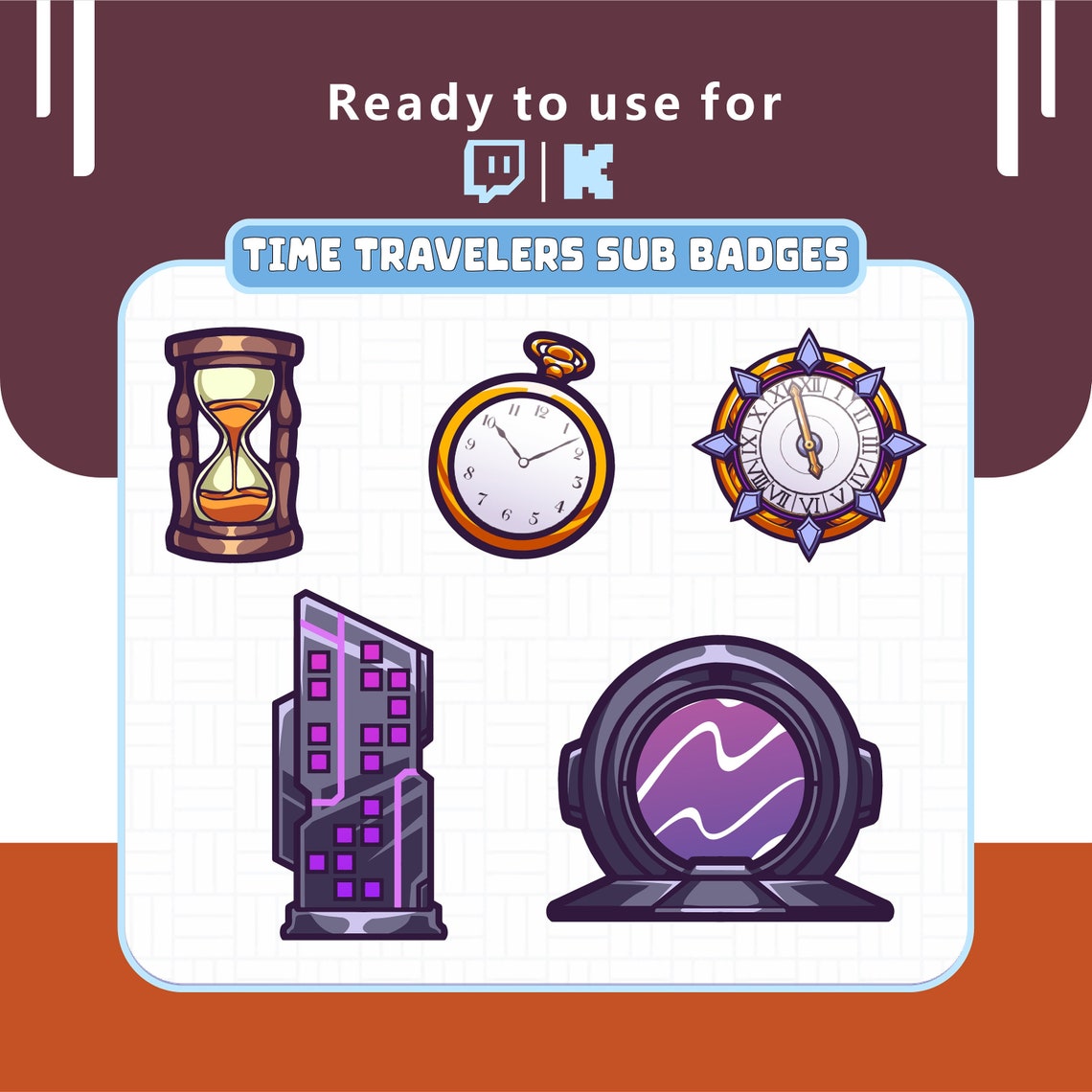 Time Travel Subscription Badge Pack: Journey Across Eras Sub Badges for ...