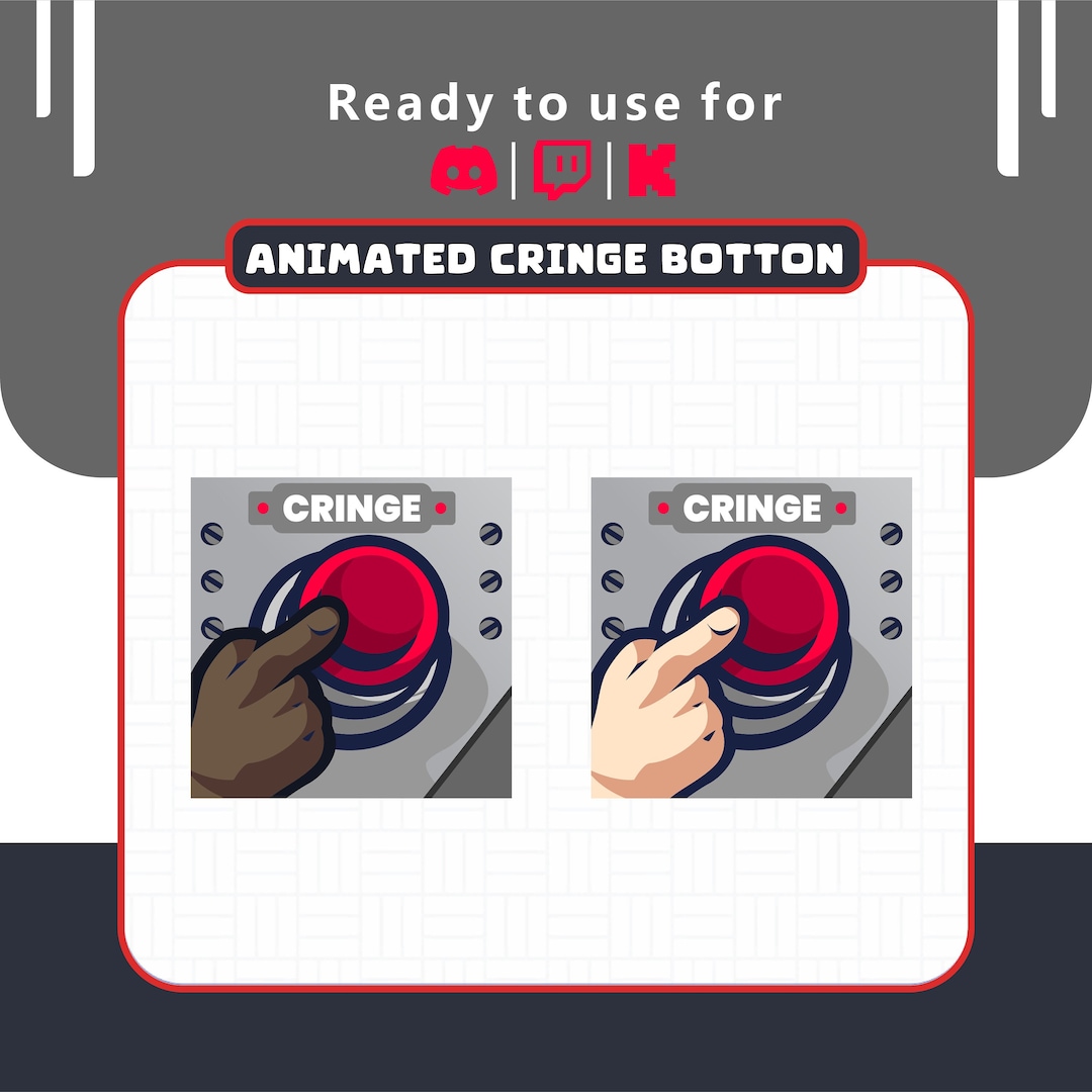 Animated Cringe Button Emote - Animated + Static Versions for Twitch ...