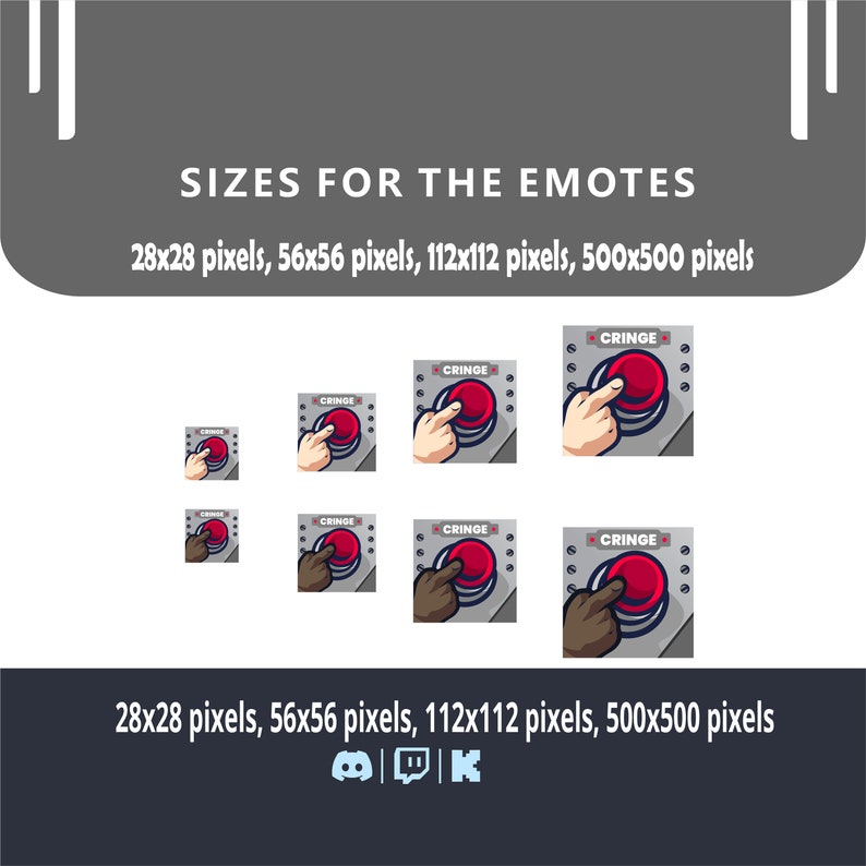 Animated Cringe Button Emote - Animated + Static Versions for Twitch ...