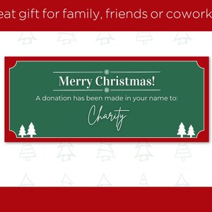 Charity Donation Gift Ticket: Customizable Christmas Voucher (digital ...