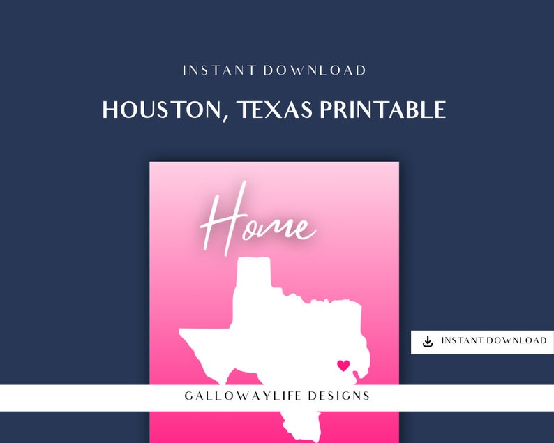 Houston Texas Printable - Etsy