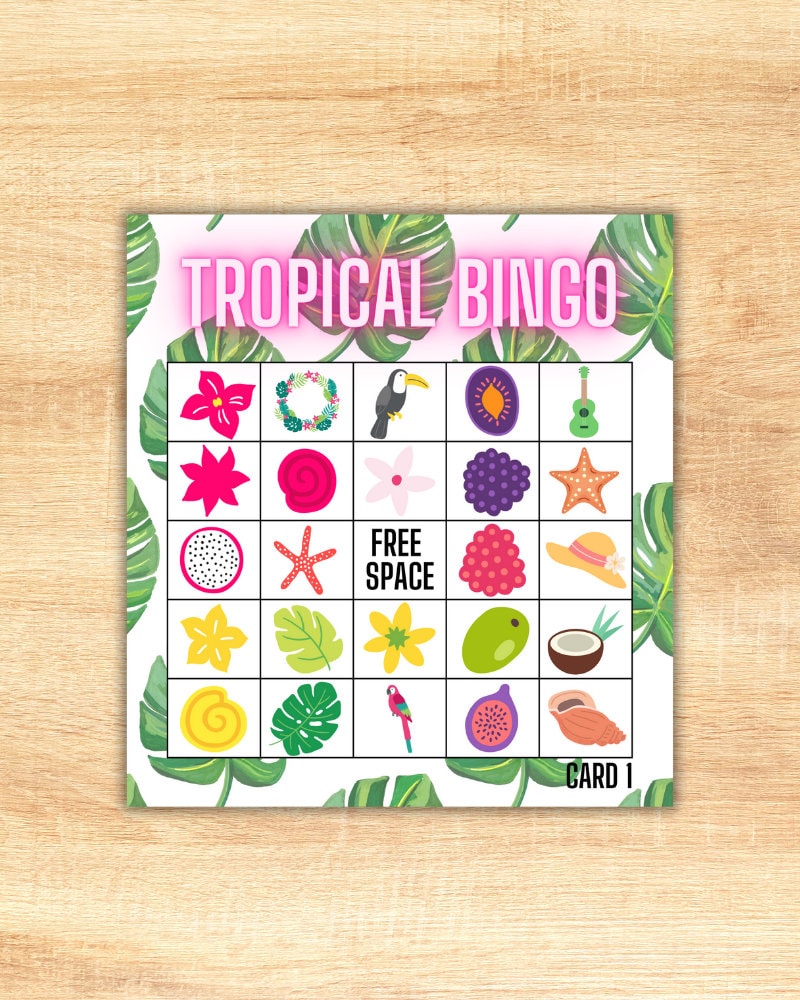 Tropical Bingo Printable - Etsy