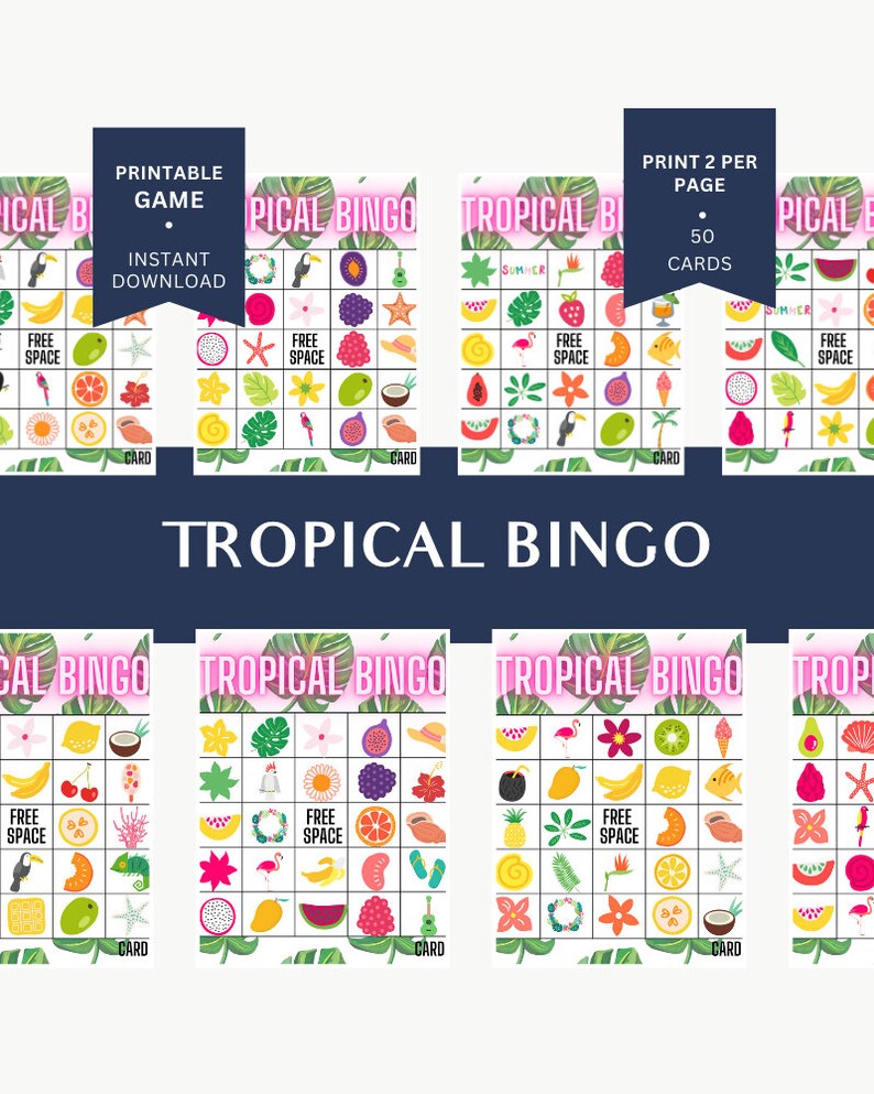 Tropical Bingo Printable - Etsy