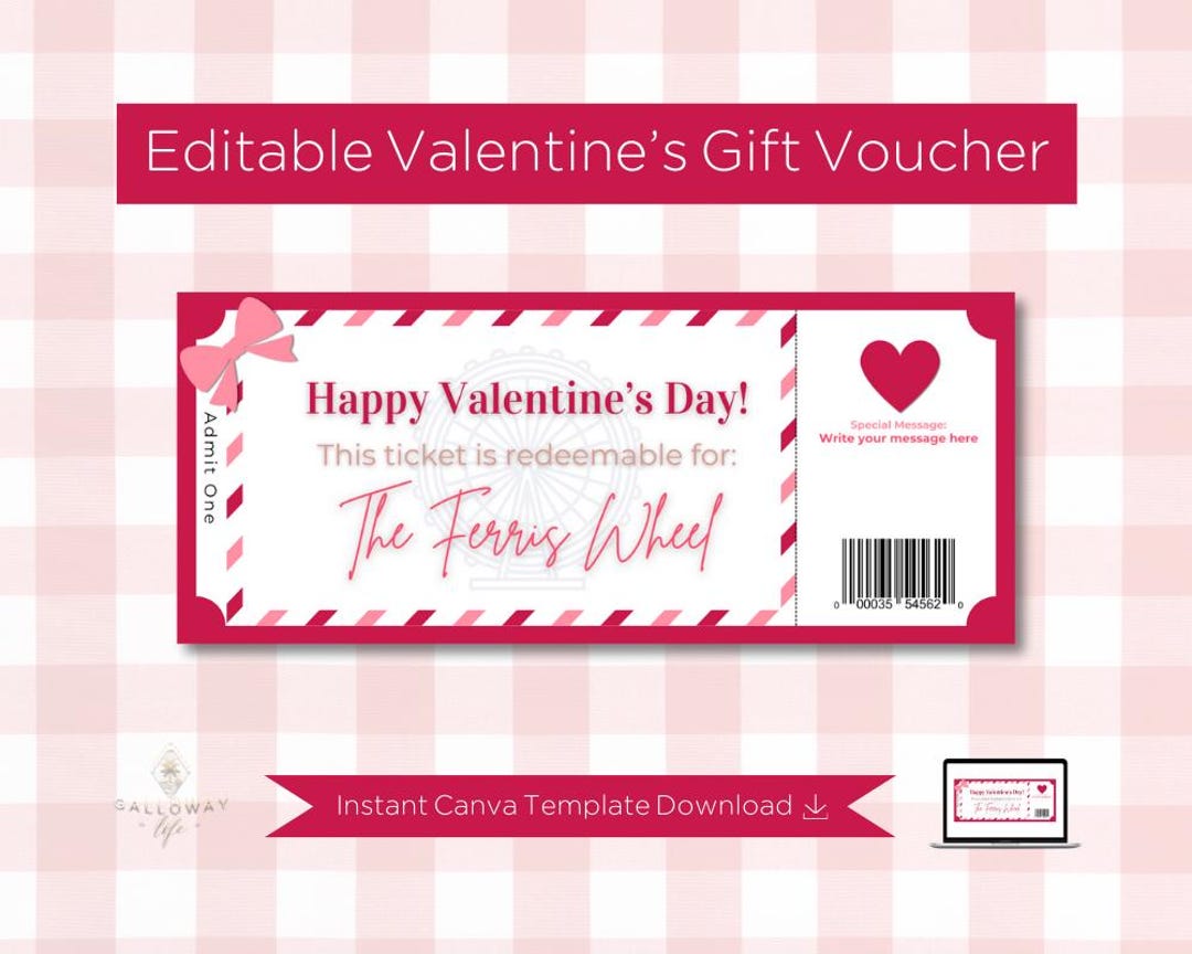 Ferris Wheel Valentine's Day Gift Ticket - Etsy