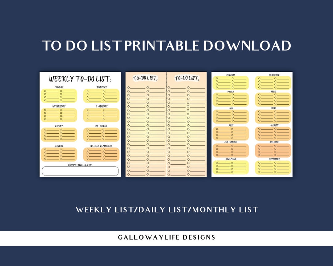 To Do List Printable - Etsy