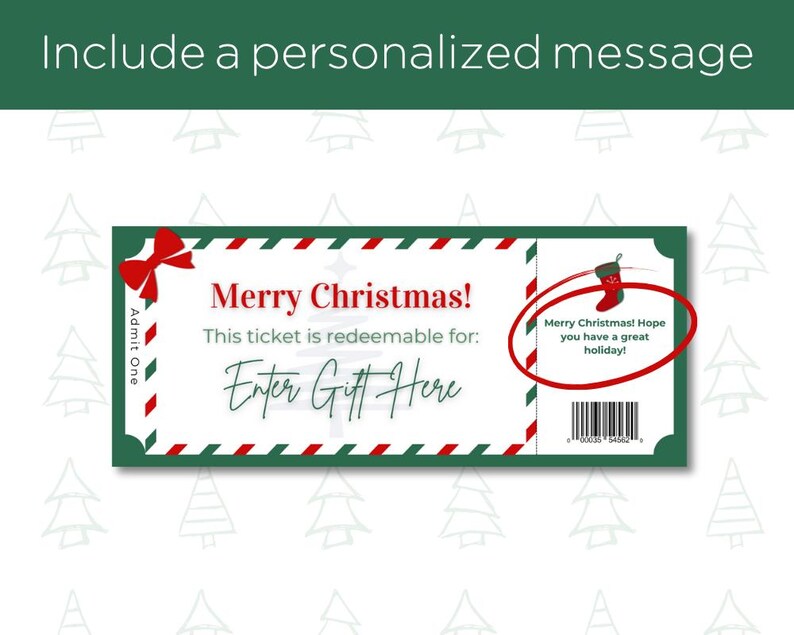 Vale de regalo de Navidad: Ticket personalizable (producto digital ...