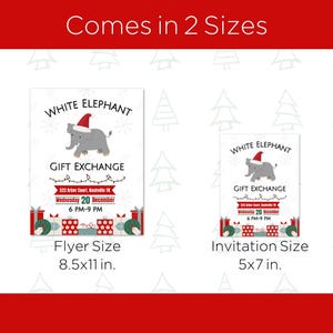 White Elephant Gift Exchange Flyer Template: Customizable Invitation ...