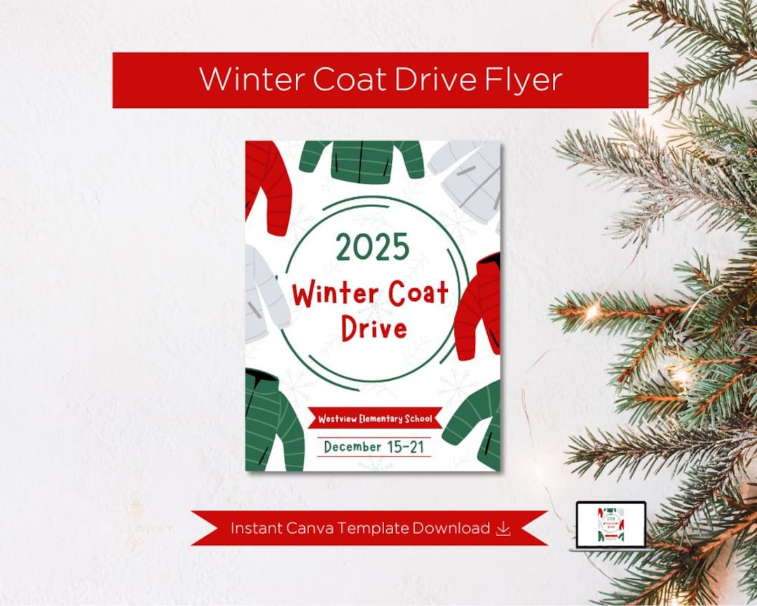 Winter Coat Drive Flyer: Editable Canva Template (digital Download) - Etsy