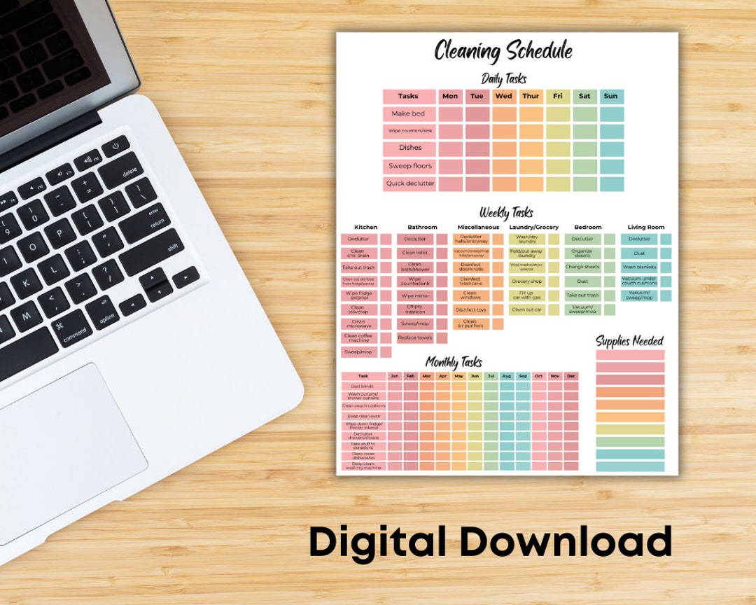 House Cleaning Rainbow Printable - Etsy