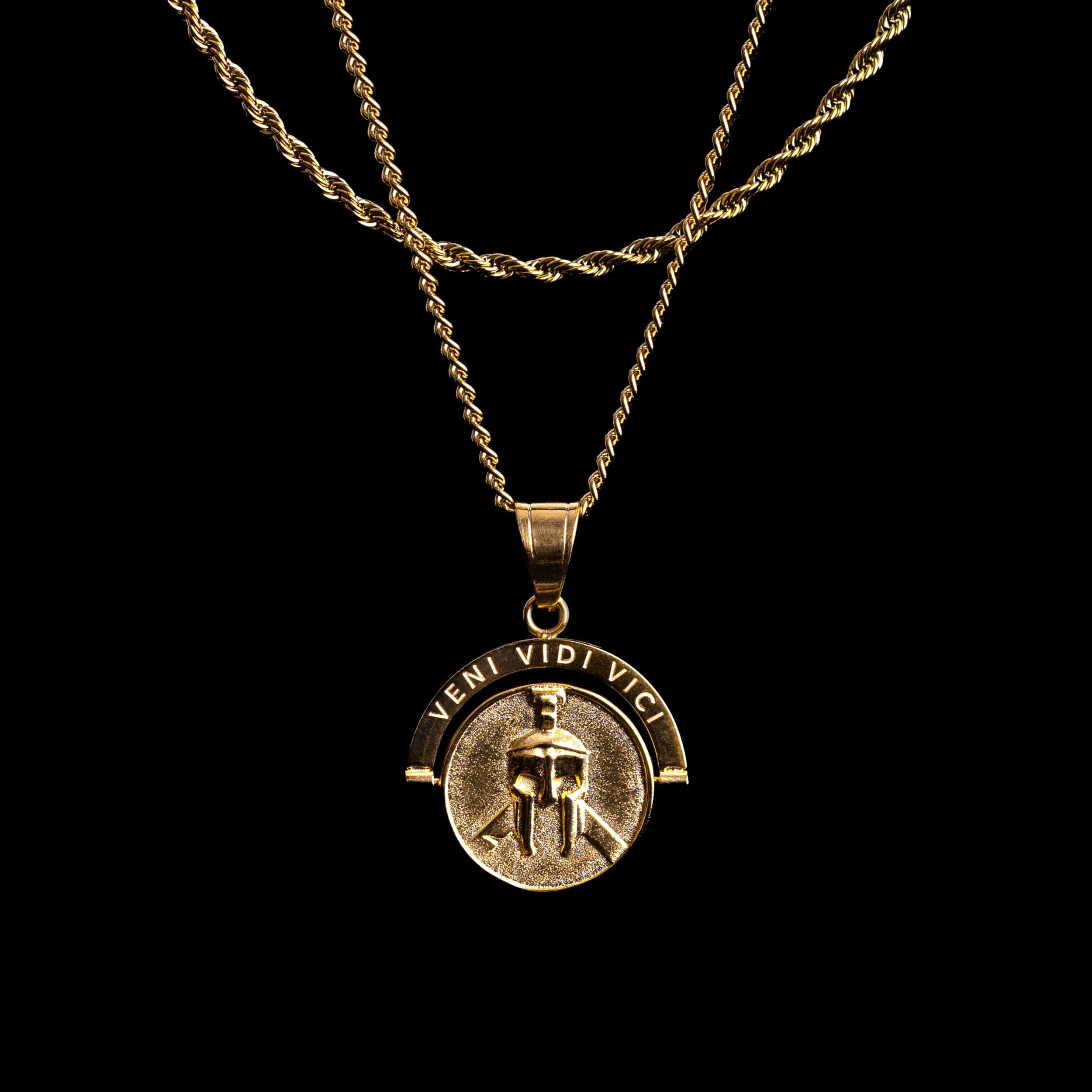 Stoicism Mens Rope Chain Jewelry, Greek Necklace, Stoic Pendant, 18K ...