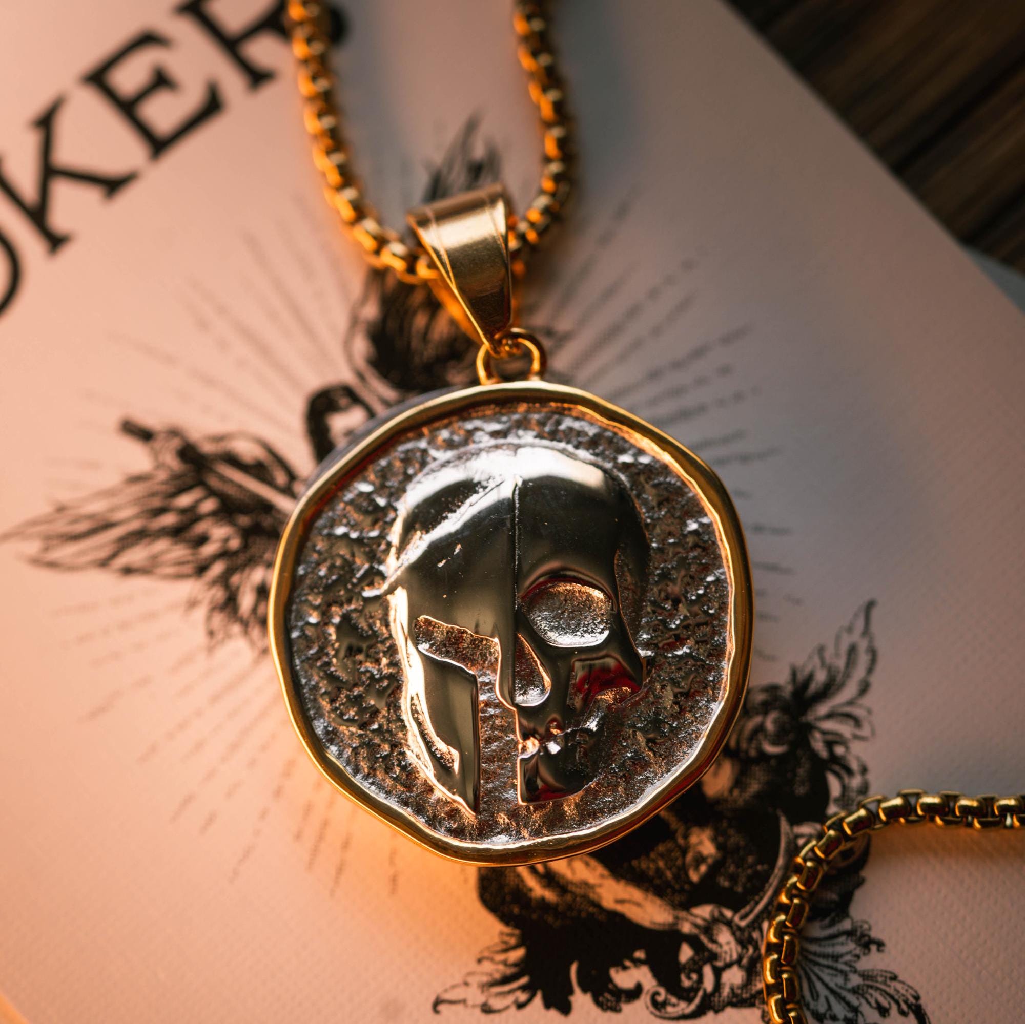Stoic Pendant, Greek Necklace, Skull Jewelry, Memento Mori, Mens Chain ...
