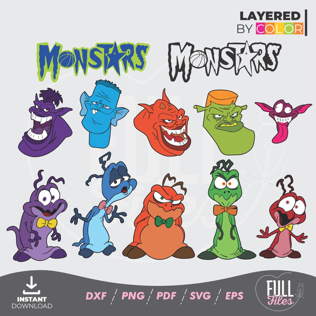 Baby Monstar Bundle, Clip Art, Svg, Pdf, Png, Eps, Dxf, File Cut ...