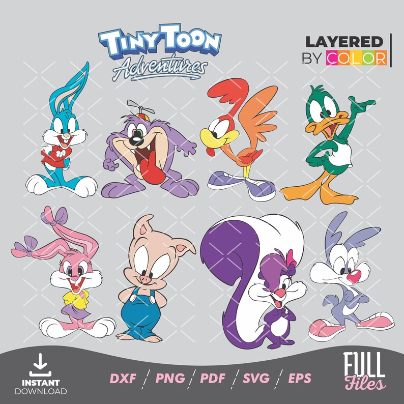 Tiny Toons, Svg, Dxf, Eps, Pdf, Png , Cricut , Silhouette , File Cut ...