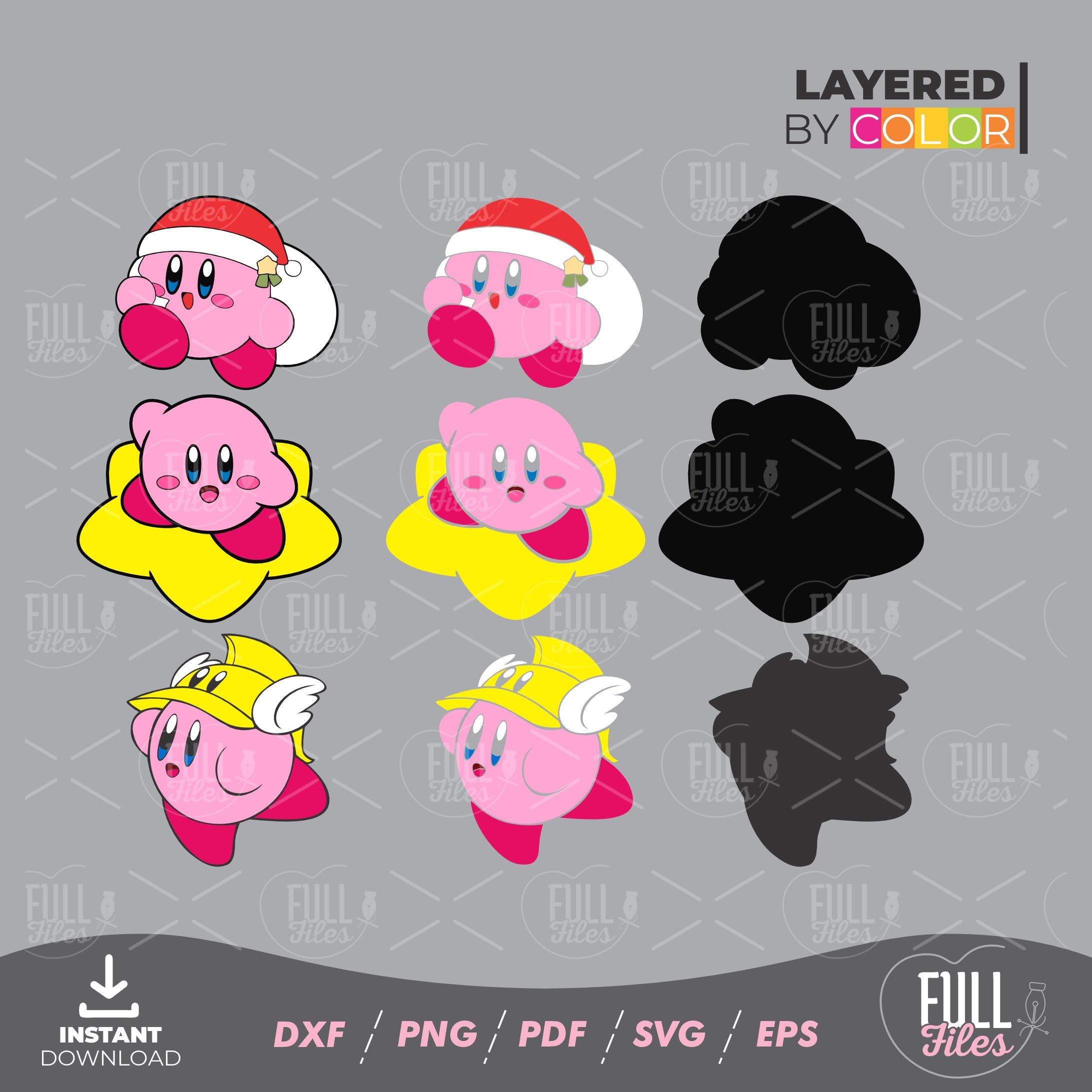 Kirby Bundles Clip Art, SVG, DXF, Png, Eps, Pdf, Instant Download, Cute Files, Printable, Cricut ...