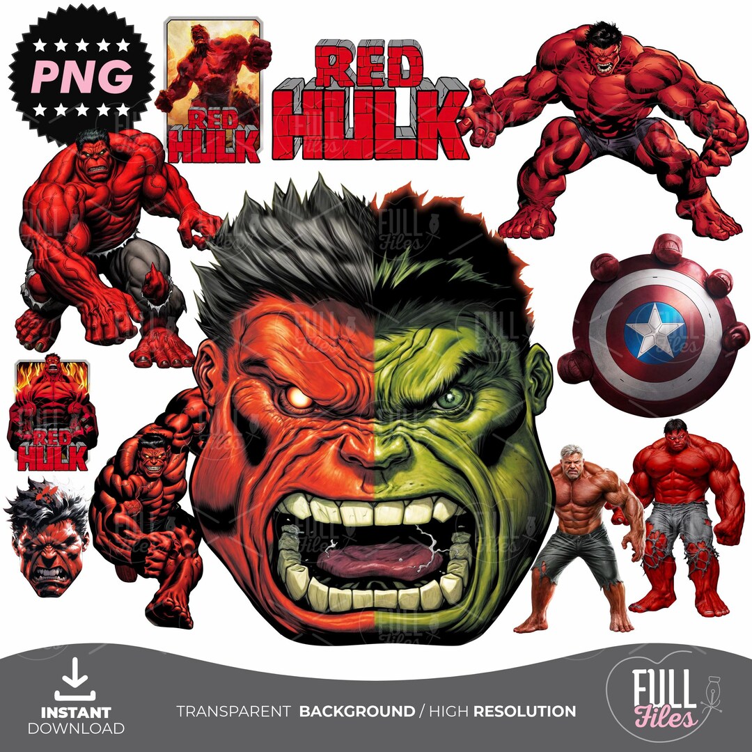 RED HULK BUNDLE Png, Clip Art, File Art, Bundles , Pritn File ...