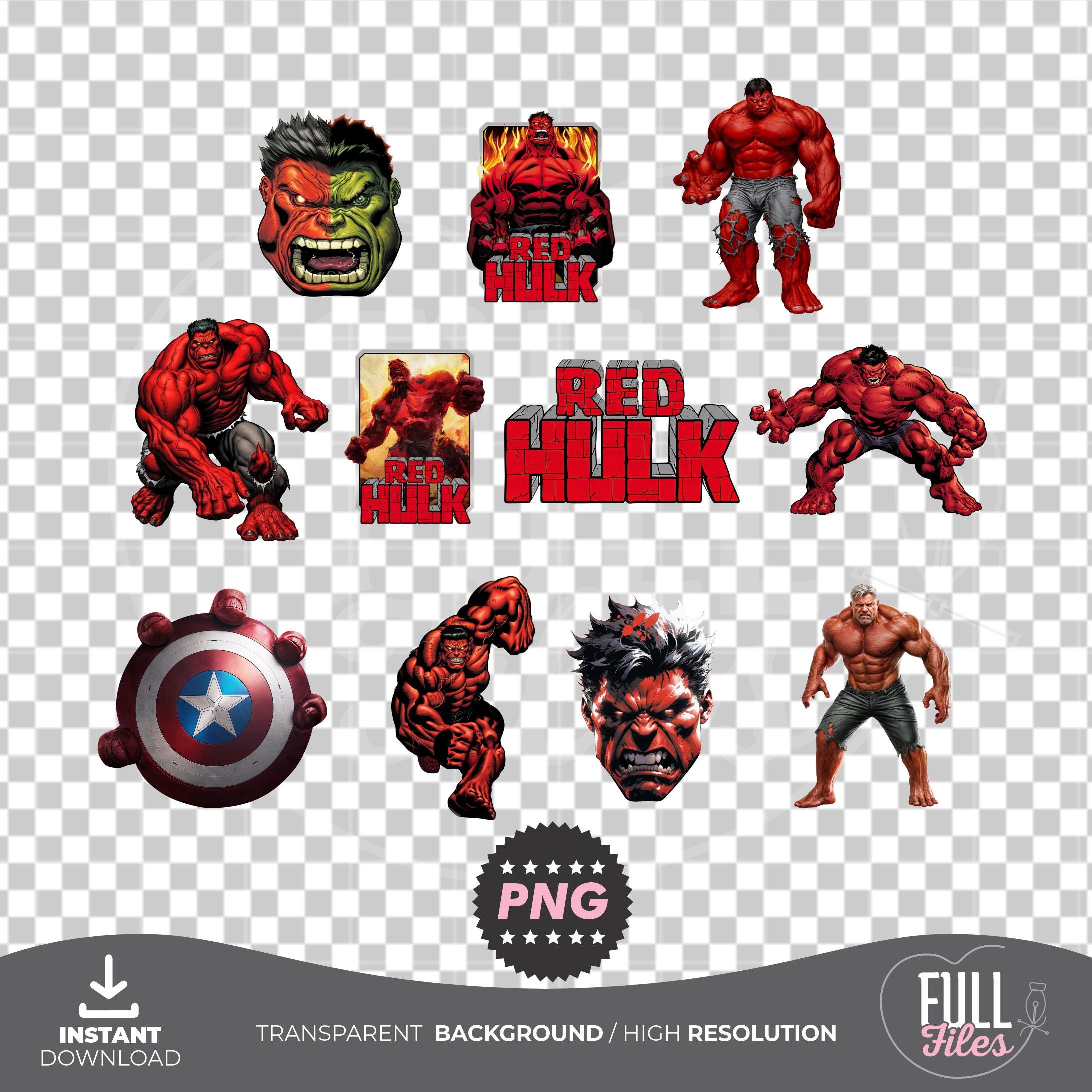 RED HULK BUNDLE Png, Clip Art, File Art, Bundles , Pritn File ...