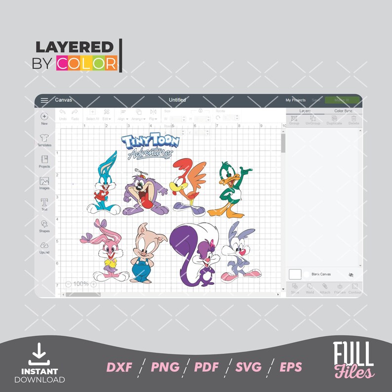 Tiny Toons, Svg, Dxf, Eps, Pdf, Png , Cricut , Silhouette , File Cut ...