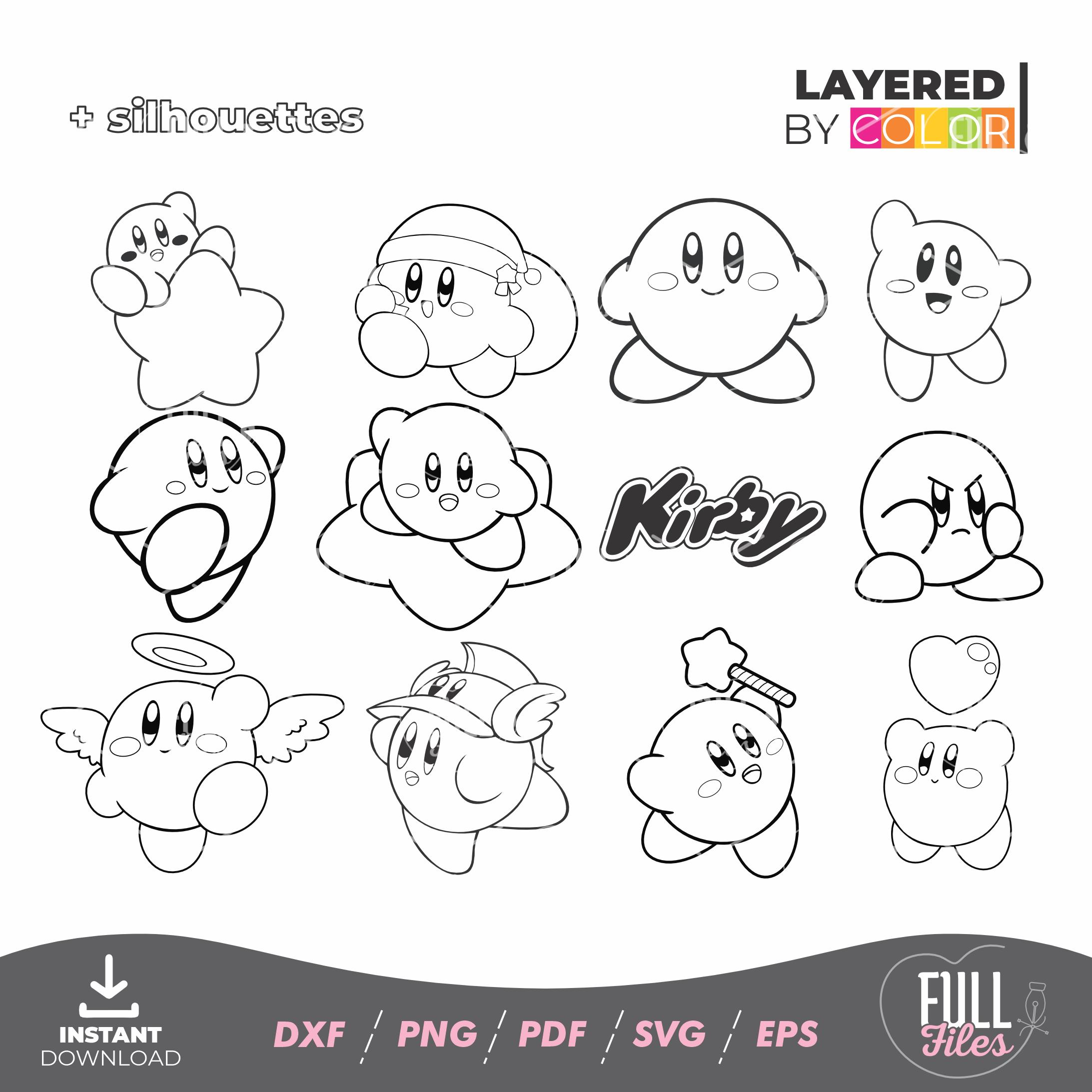 Kirby Bundles Clip Art, SVG, DXF, Png, Eps, Pdf, Instant Download, Cute Files, Printable, Cricut ...