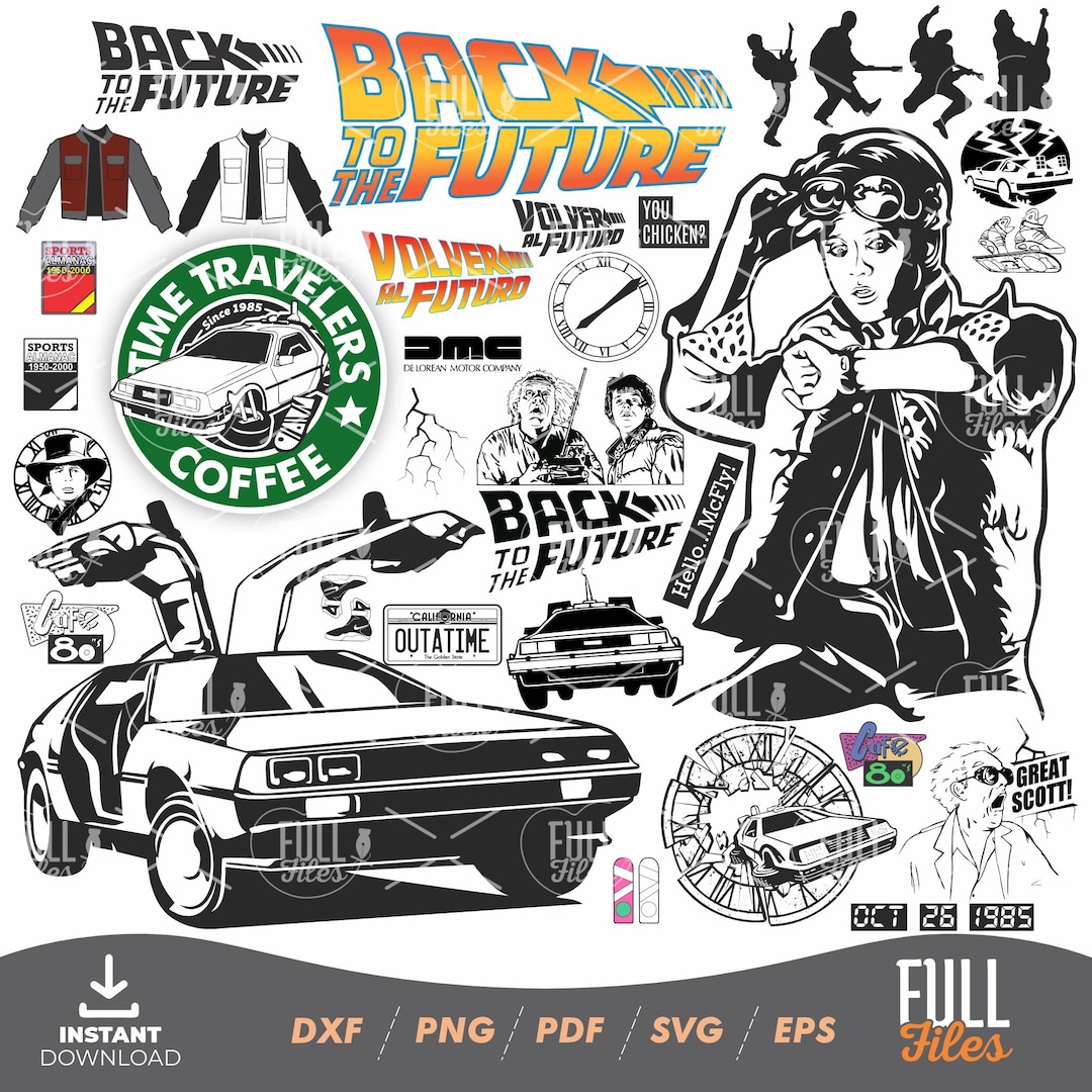 Back to the Future Clip Art,bundle, SVG, DXF, Png, Eps,pdf, Cricut ...