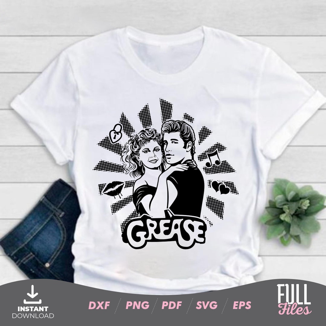 Grease Love Design T-shirt Files, Svg, Png , Eps, Pdf, Dxf, Clip Art ...