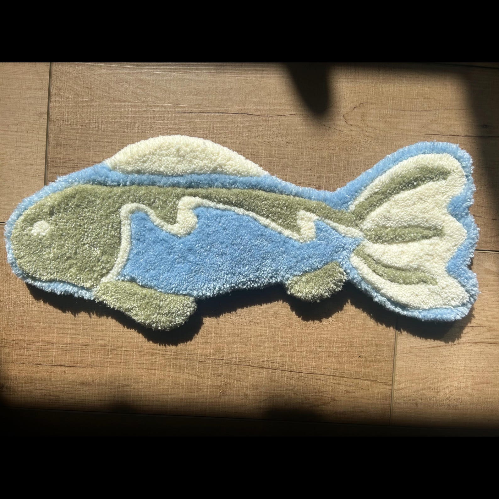 Tufted Fish Wall Art: Handmade Blue & Green Rug Decor - Etsy Canada