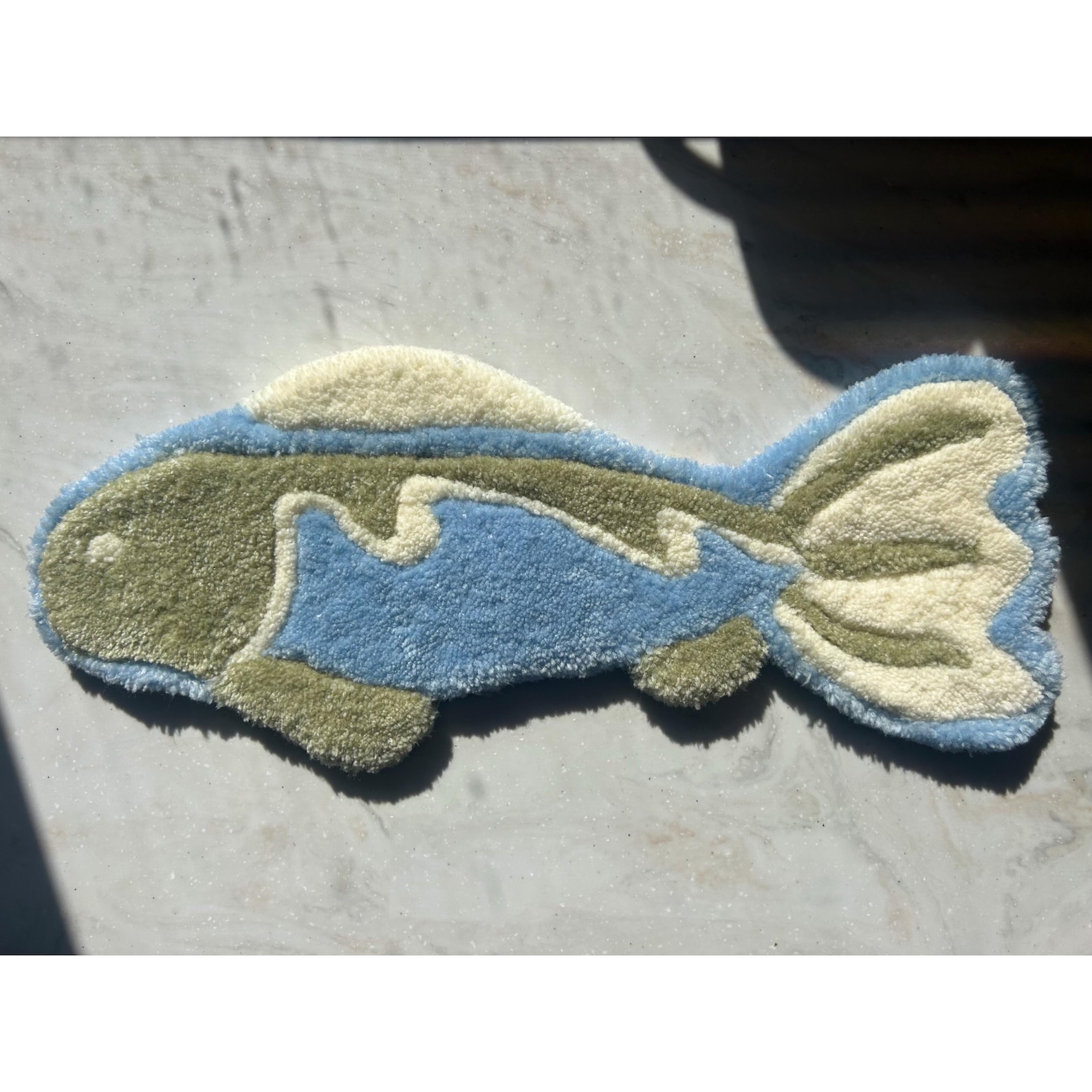 Tufted Fish Wall Art: Handmade Blue & Green Rug Decor - Etsy Canada