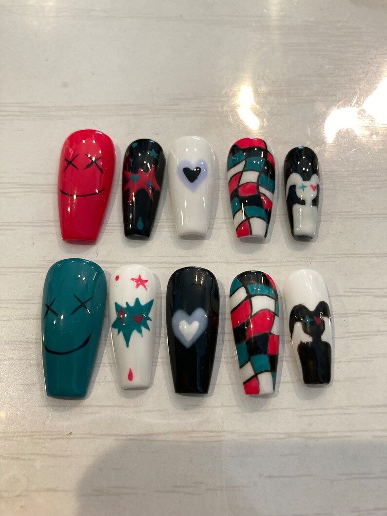 BTS Nails / J-hope Nails / Jack in the Box / KPOP Nails - Etsy
