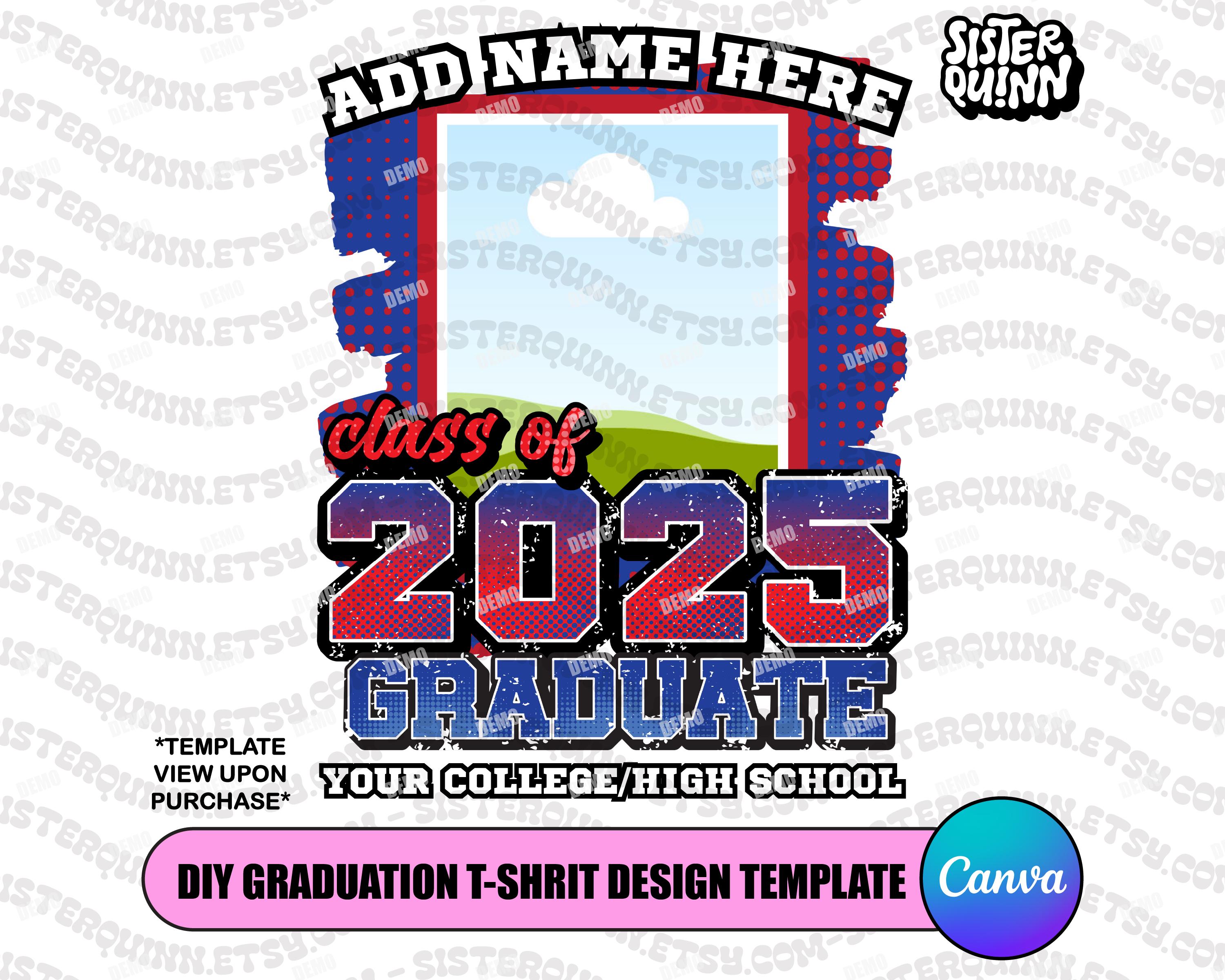 Class of 2025 Graduate Red and Blue Canva Template | Congrats Grad ...
