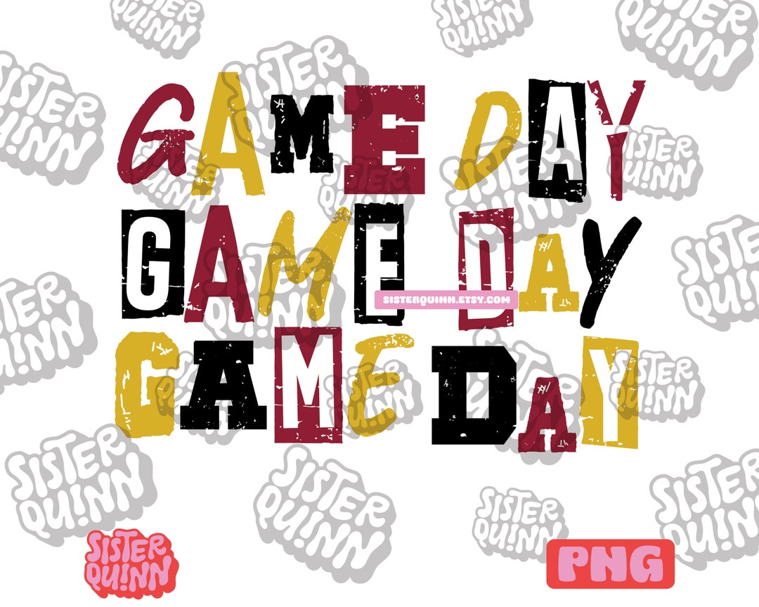 Game Day Maroon and Gold Sublimation PNG Football Vibes, Sports Mom ...