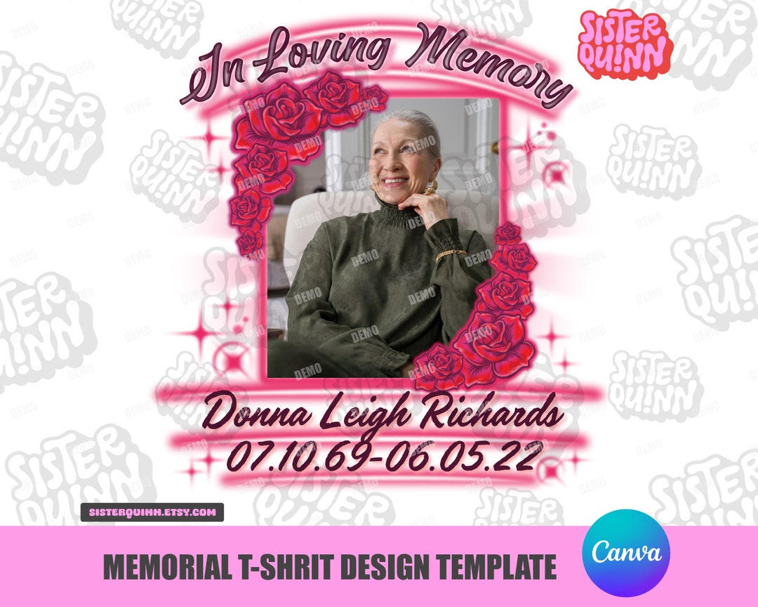 In Loving Memory Rose Canva Template Red Celebration of Life, Memorial ...