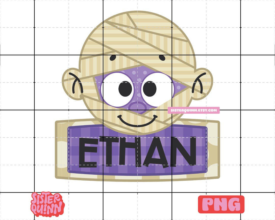 Cute Boy Mummy Name Plate Faux Applique PNG Halloween Designs for Boys ...