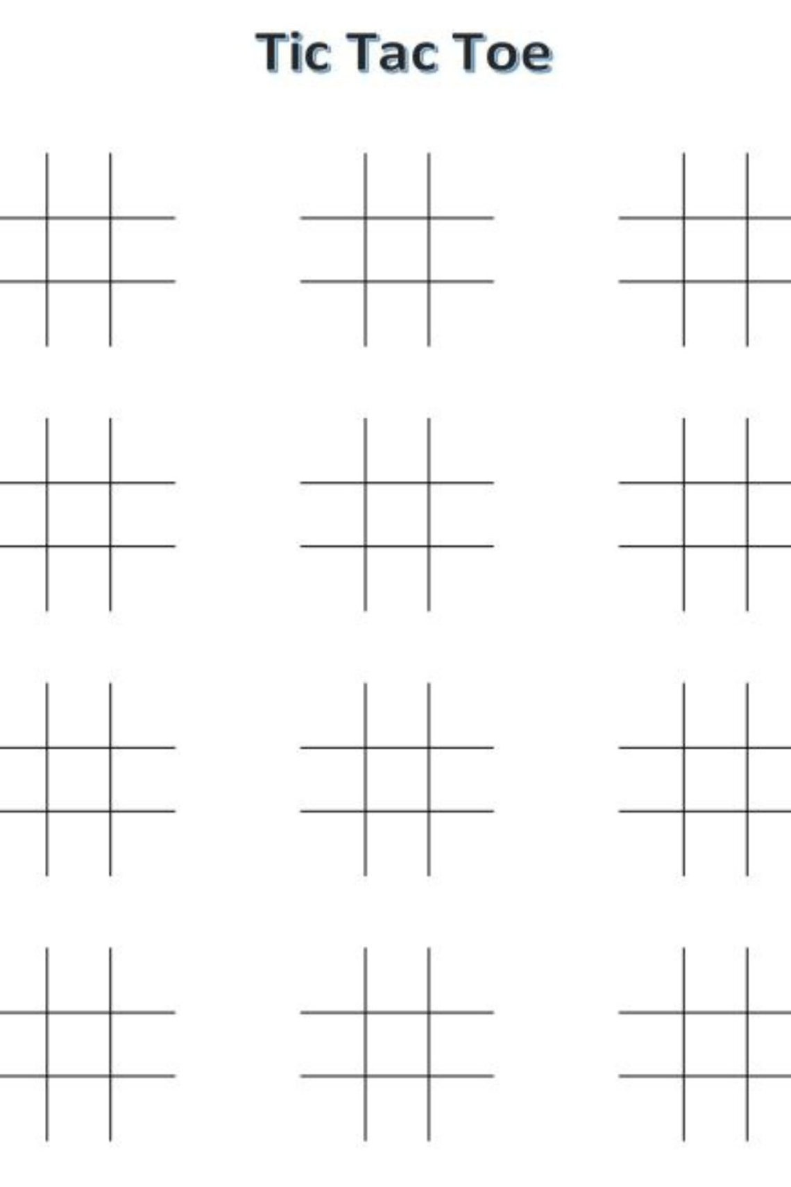 3D Tic Tac Toe Printable Game for Kids - Pen and Paper Family Games ...