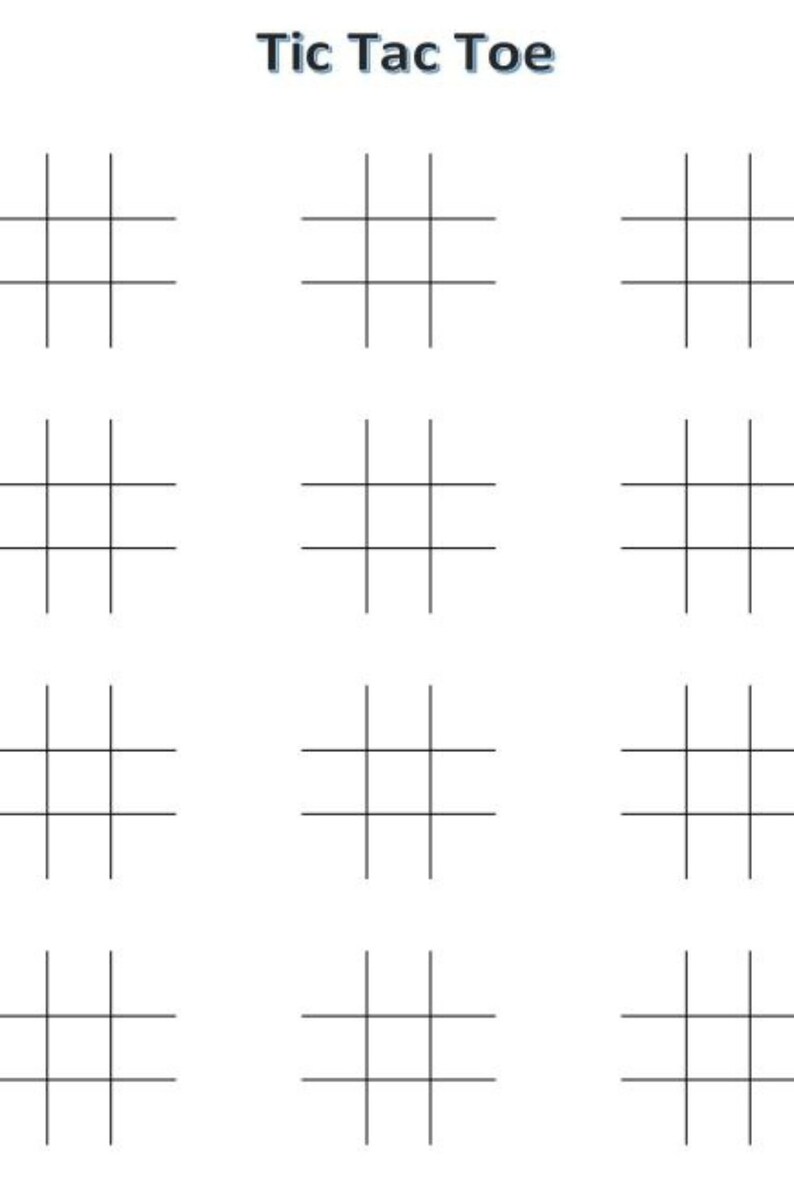 3D Tic Tac Toe Printable Game for Kids - Pen and Paper Family Games ...