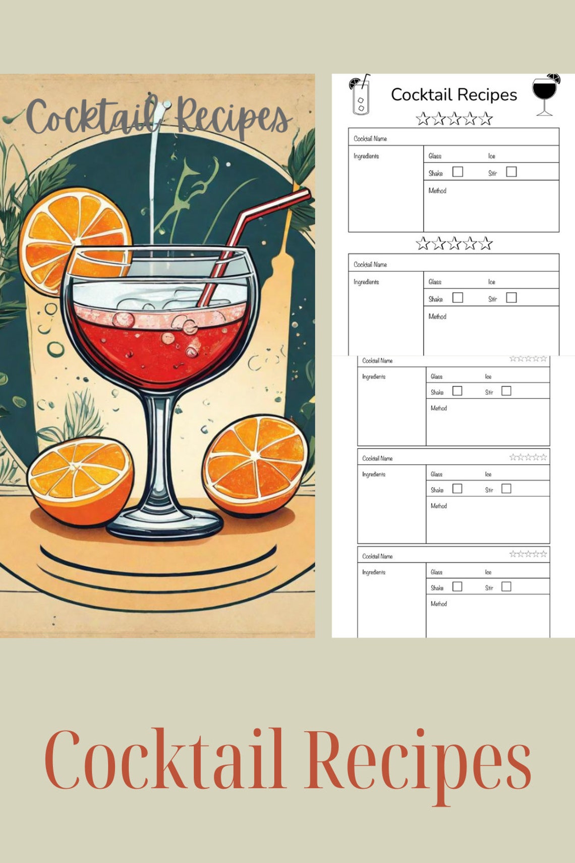 Cocktail Recipe Journal - Blank Mixology Journal Ready to Print for ...