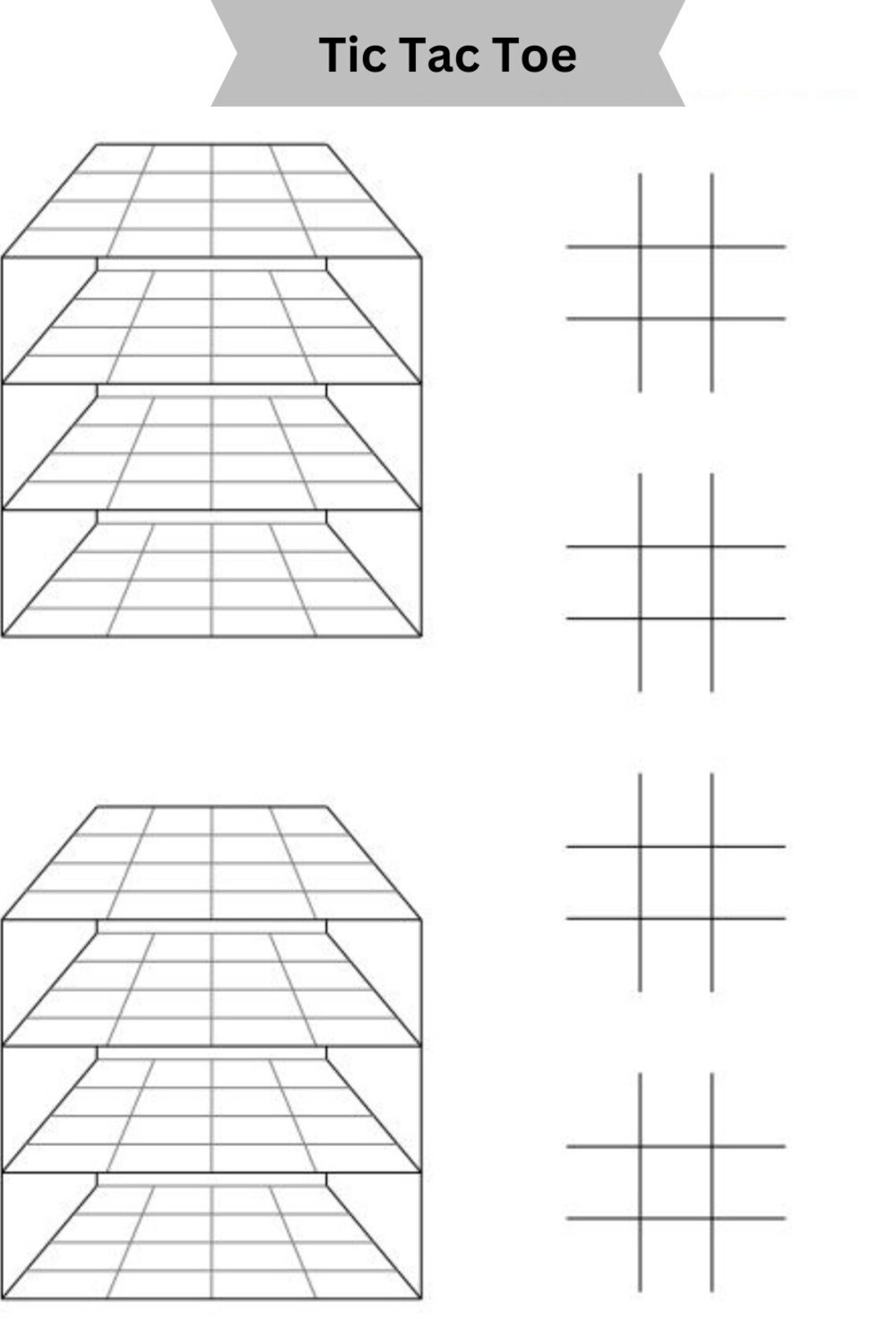 3D Tic Tac Toe Printable Game for Kids - Pen and Paper Family Games ...